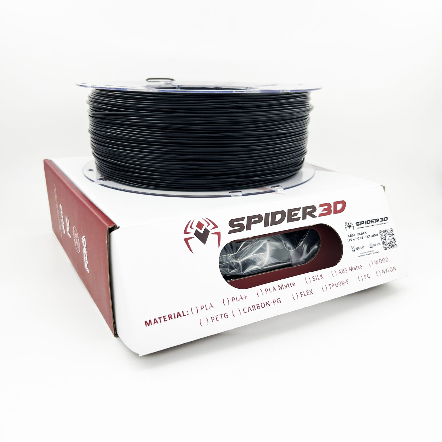 פילמנט גמיש שחור Black TPU חומר הדפסה תלת ממדי גמיש - ספיידר תלת מימד