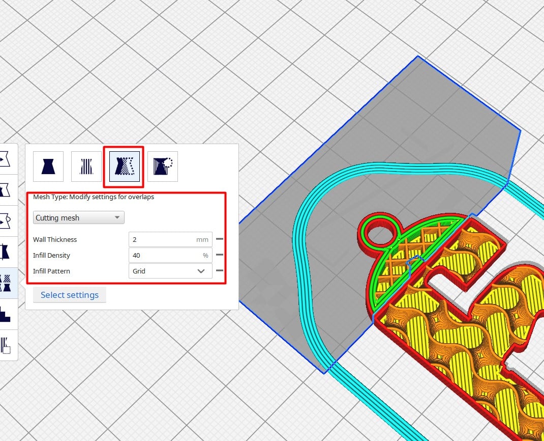CURA- מילוי שונה באותו מודל/ במודולים שונים באותה הדפסה - ספיידר תלת מימד
