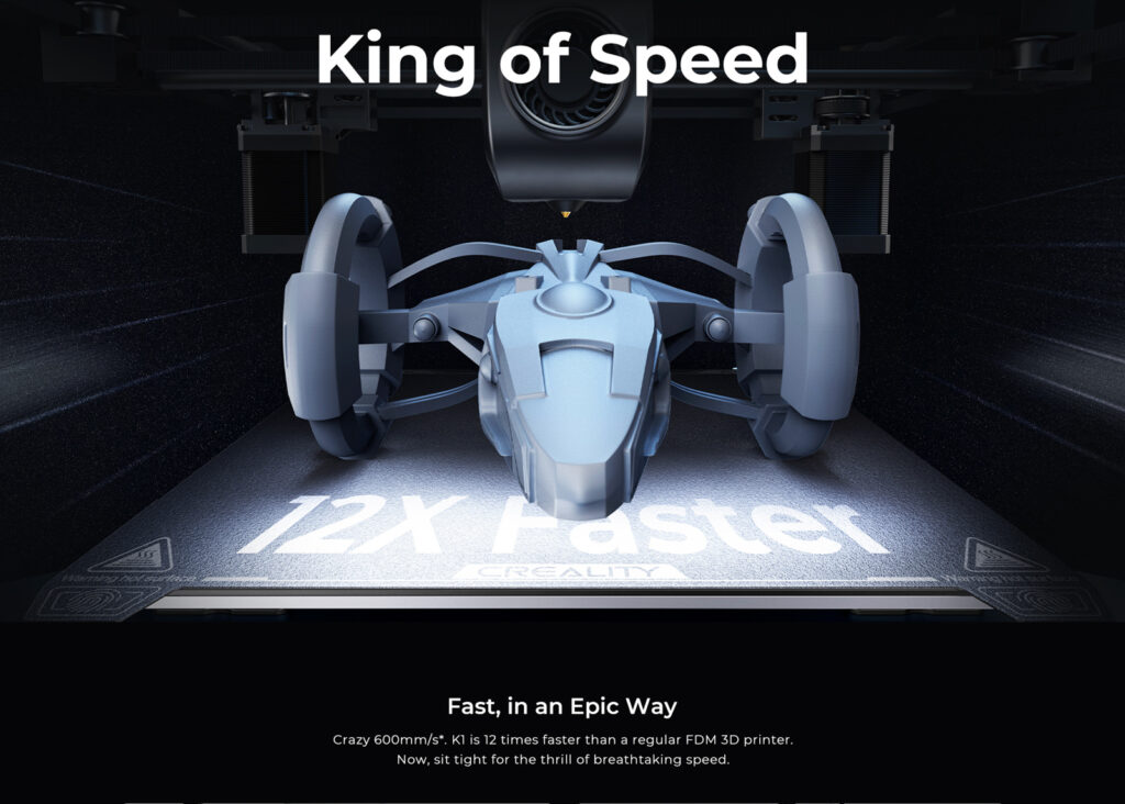 Creality K1 3D Printer בעלת מהירות הדפסה מטורפת - ספיידר תלת מימד